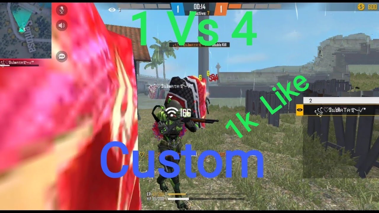 free fire 1Vs4 CUSTOM 1000 Diamond giveaway - YouTube