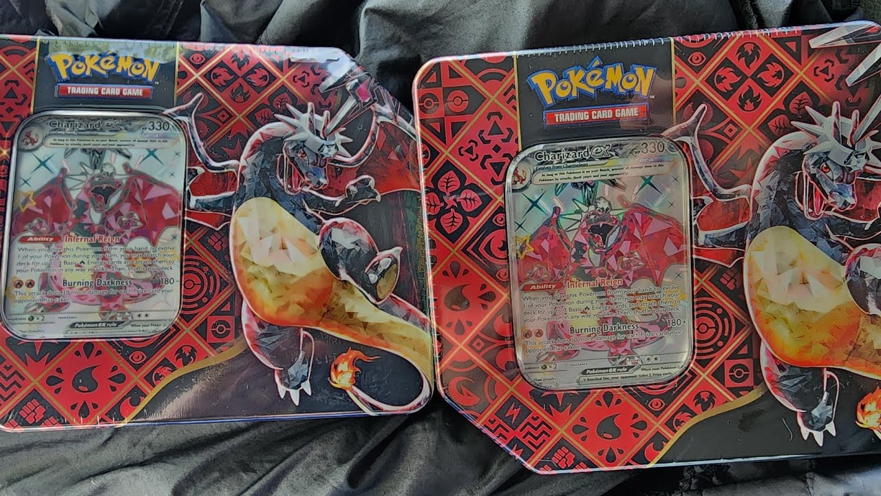 2 Charizard ex Paldean Fates Tins - Pokemon Cards Opening - YouTube