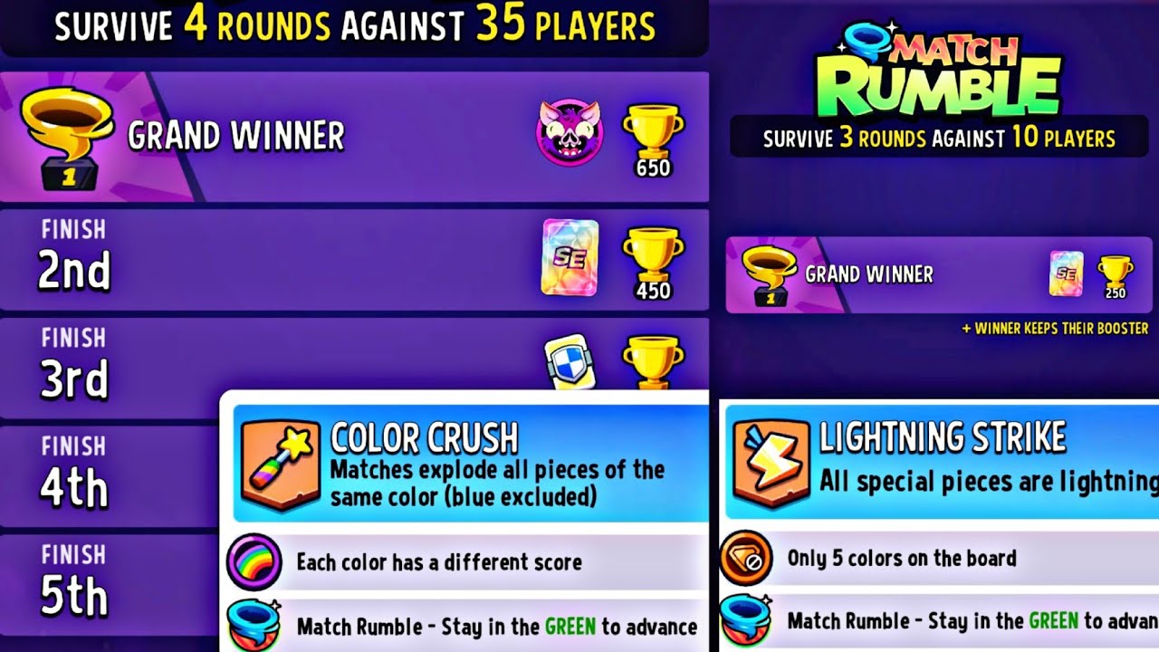 5 colors lightning strike rumble | color crush rainbow rumble - YouTube