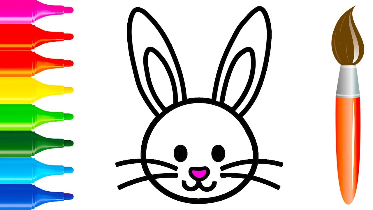 Bolalar uchun Quyon rasm chizish Drawing, Coloring Rabbit for children ...