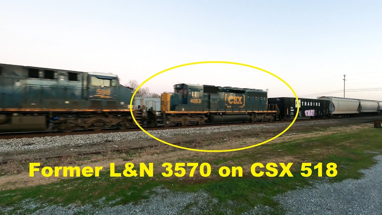 SD40-3, Former L&N SD40-2 3570, on CSX 518 in Athens - YouTube