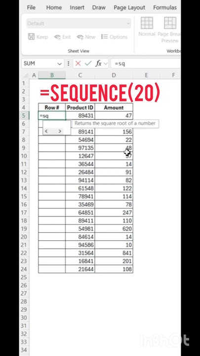 Excel Sequence Formula-Label Row and Column #excel #exceltips #college #exceltutorial # ...