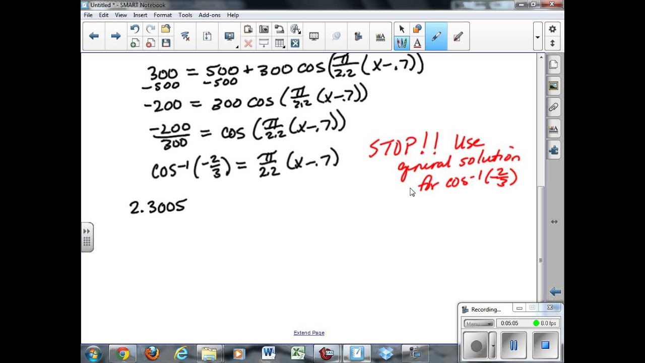 Solving Cosine Equation in Fox Population problem - YouTube
