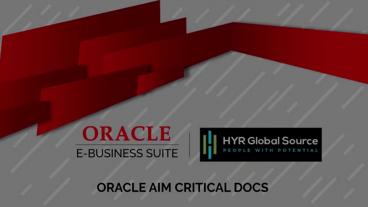 Oracle EBS - Oracle AIM Critical Docs - YouTube