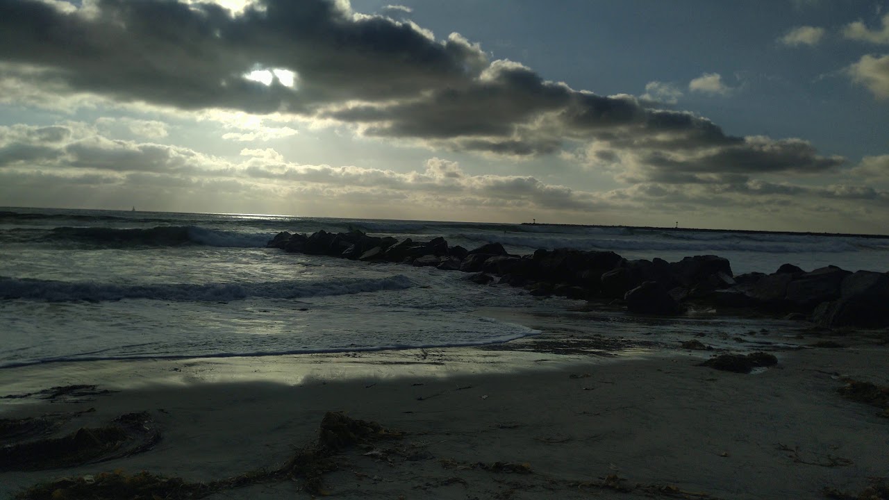 Ocean Beach Break Wall and Beach - YouTube