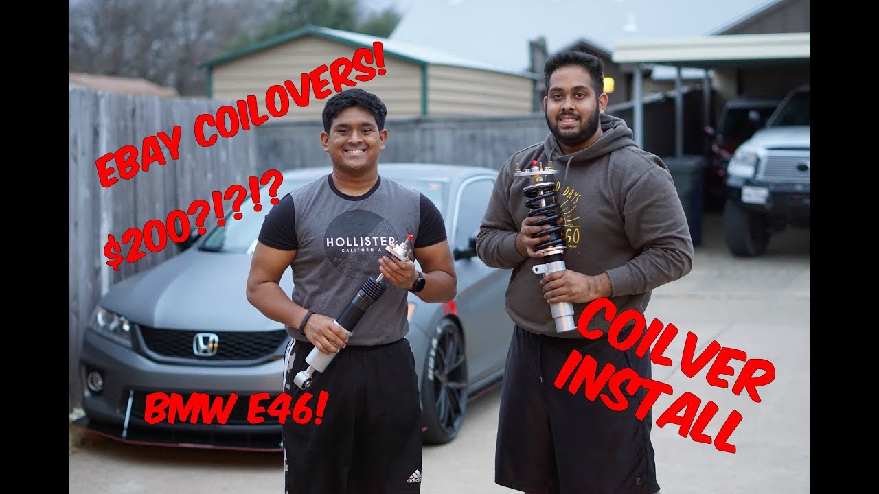 BMW E46 Coilover Installation DIY (EBAY Coilovers) - YouTube