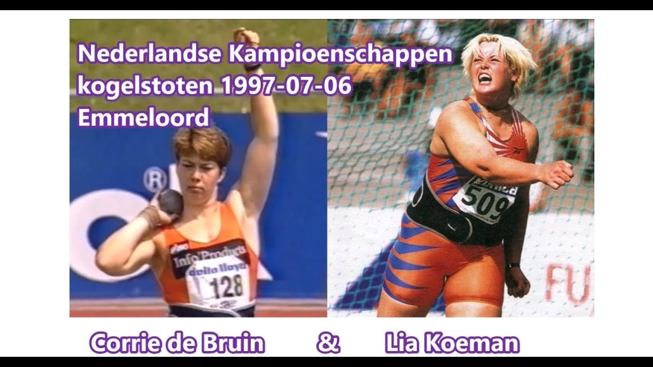 Corrie de Bruin & Lia Koeman Nederlandse Kampioenschappen kogelstoteten 1997-07-06 te Emmeloord ...