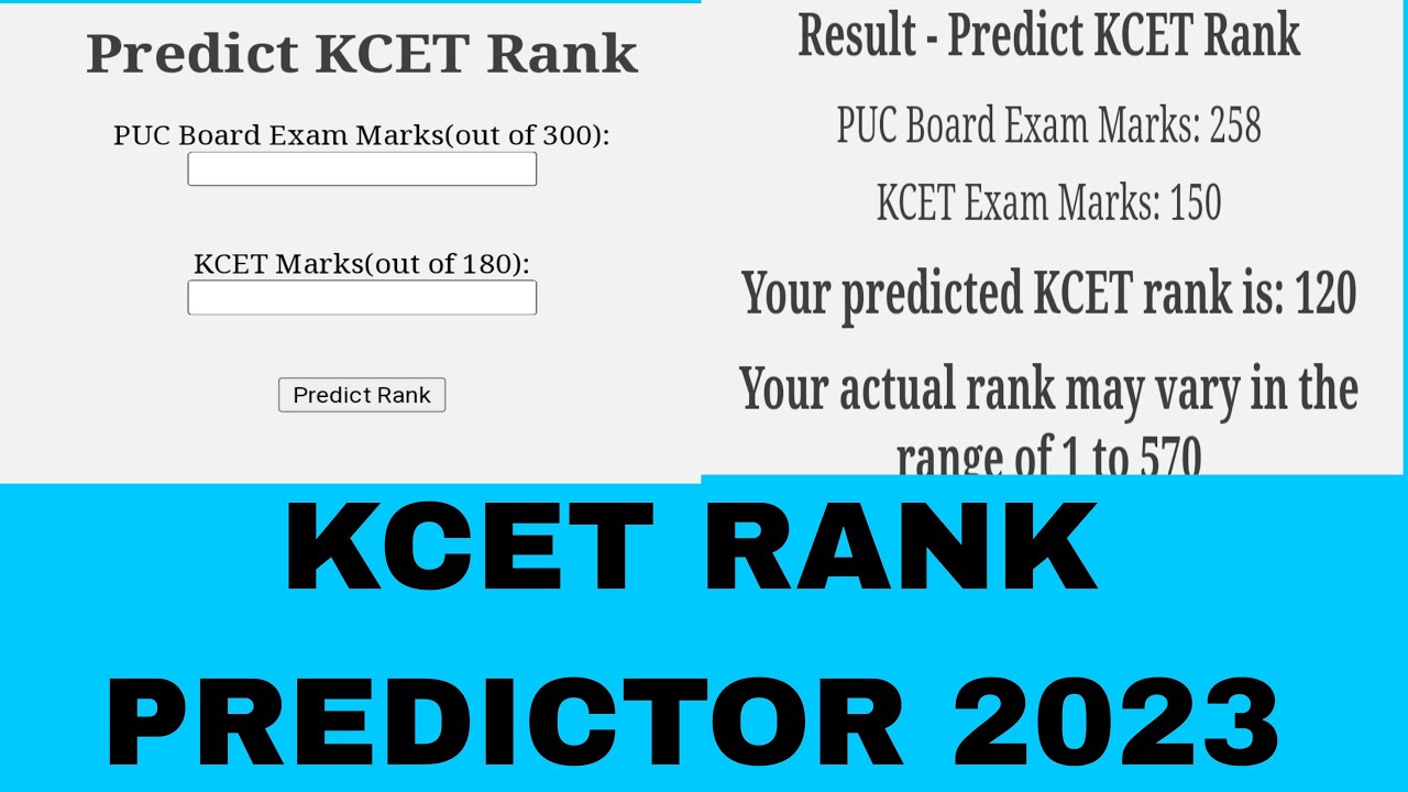 KCET 2023 PREDICT UR RANK |EASILY|JUST ENTER MARKS|students solution ...