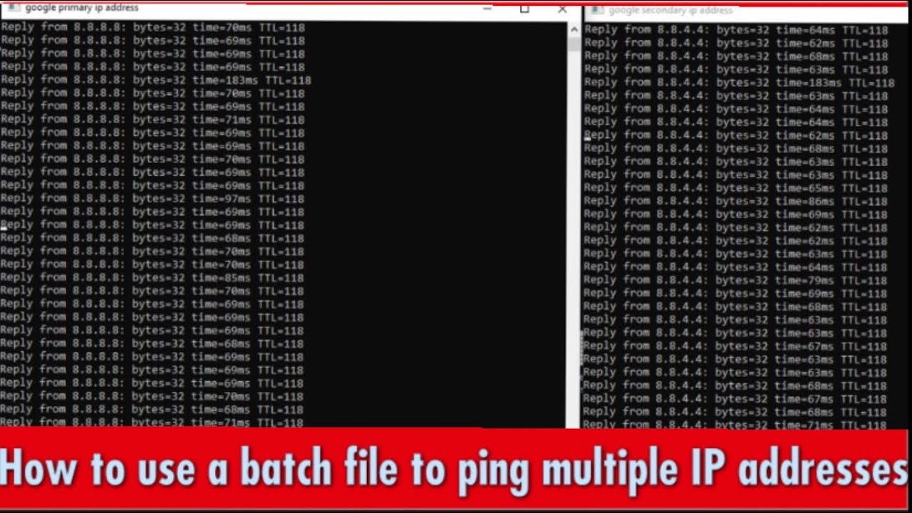 How To Use A Batch File To Ping Multiple IP Addresses YouTube