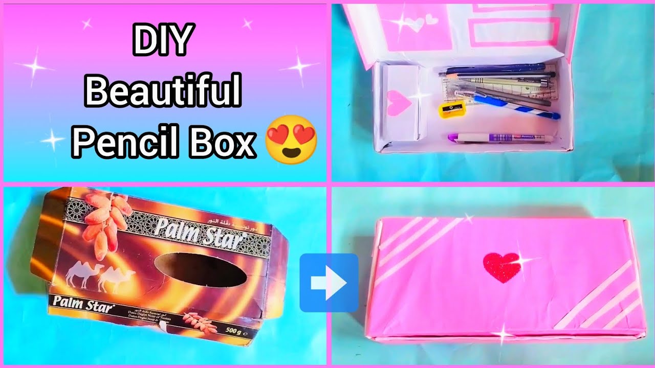 How to make pencil case with waste cardboard/ DIY compass box/best out ...