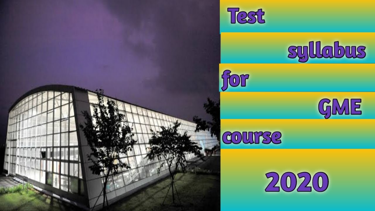 Syllabus of GME course - YouTube
