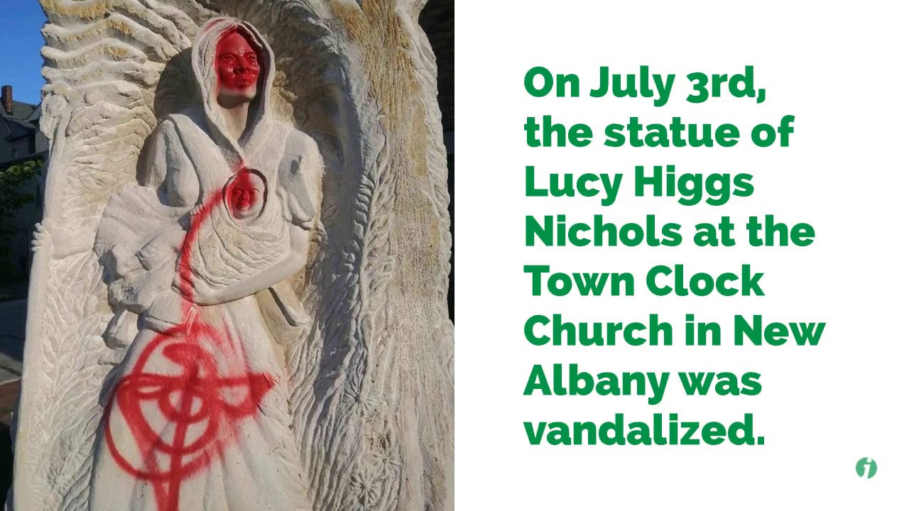 News Flash: Statue of Lucy Higgs Nichols Vandalized - YouTube