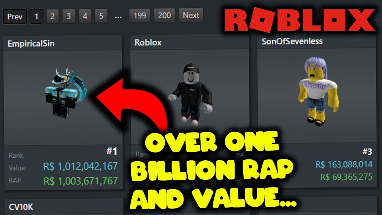 this roblox user had ONE BILLION RAP... - YouTube