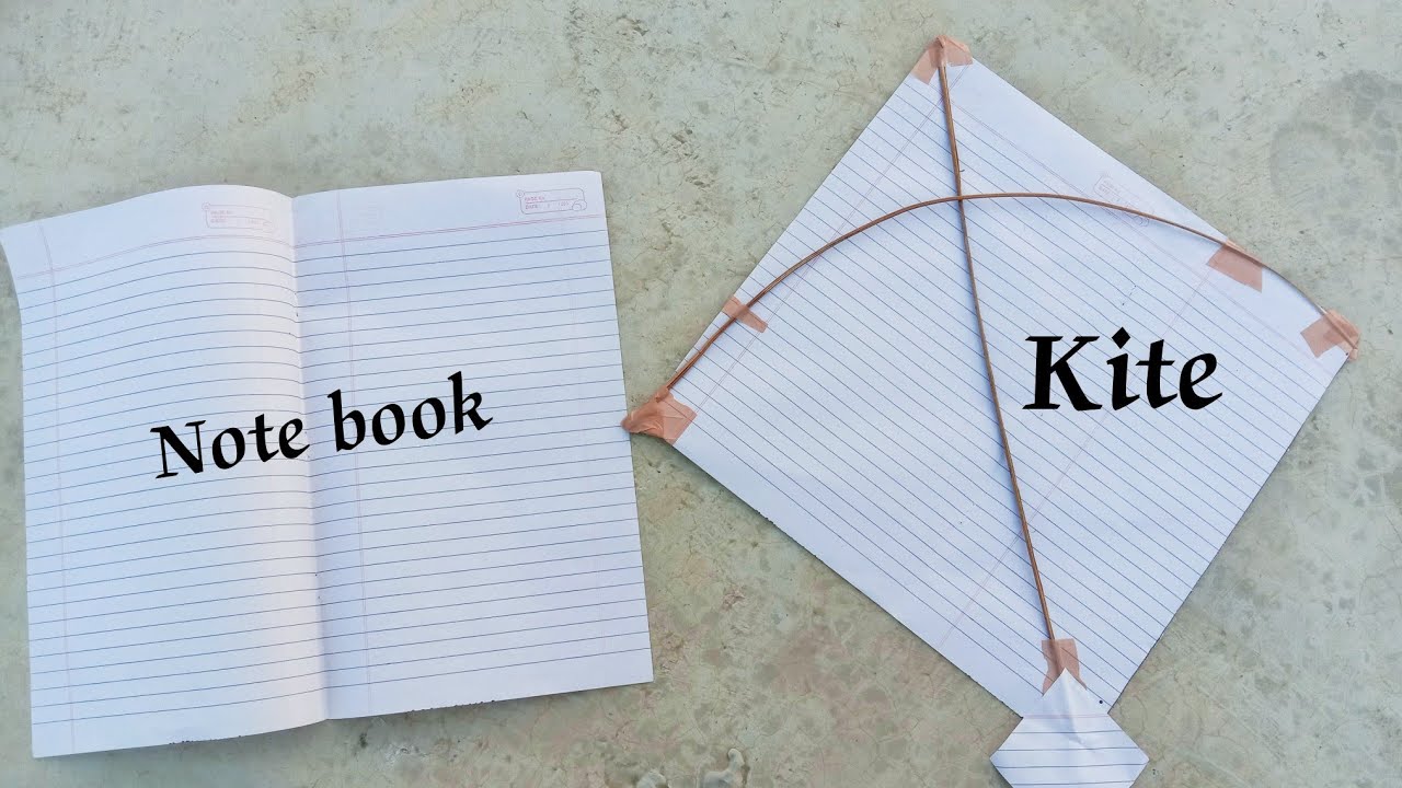 How to make a kite / how to make note book paper kite - पतंग - YouTube