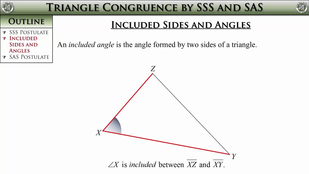 Geometry, Section 4-2 -- Triangle Congruence by SSS and SAS - YouTube