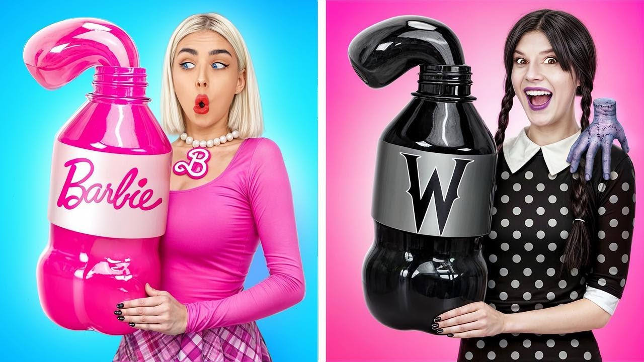 Barbie vs Wednesday Cooking Challenge | Easy Secret Hacks and Gadgets ...