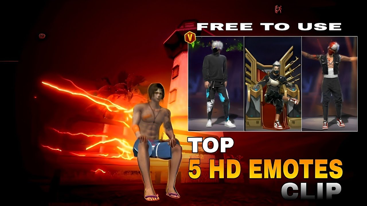 Free Fire Top 5 Hd Emotes Clip For Editing No Copyright( G-Drive Link ...