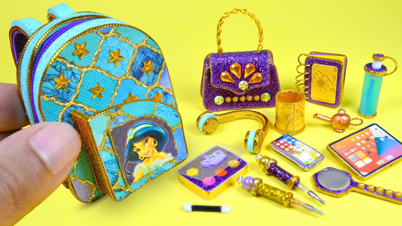 DIY Miniature Jasmine Aladdin Back to School Supplies - YouTube