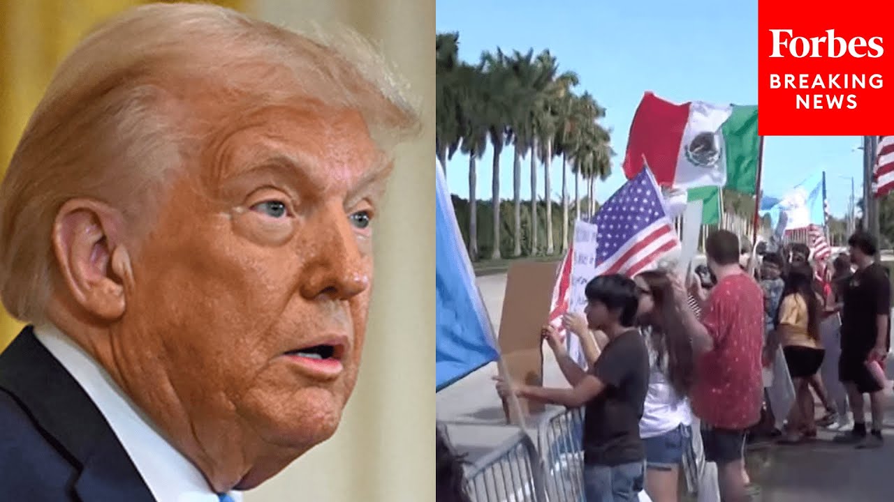 WATCH: Protesters Gather Outside Trump Int. Golf Course Condemning ...