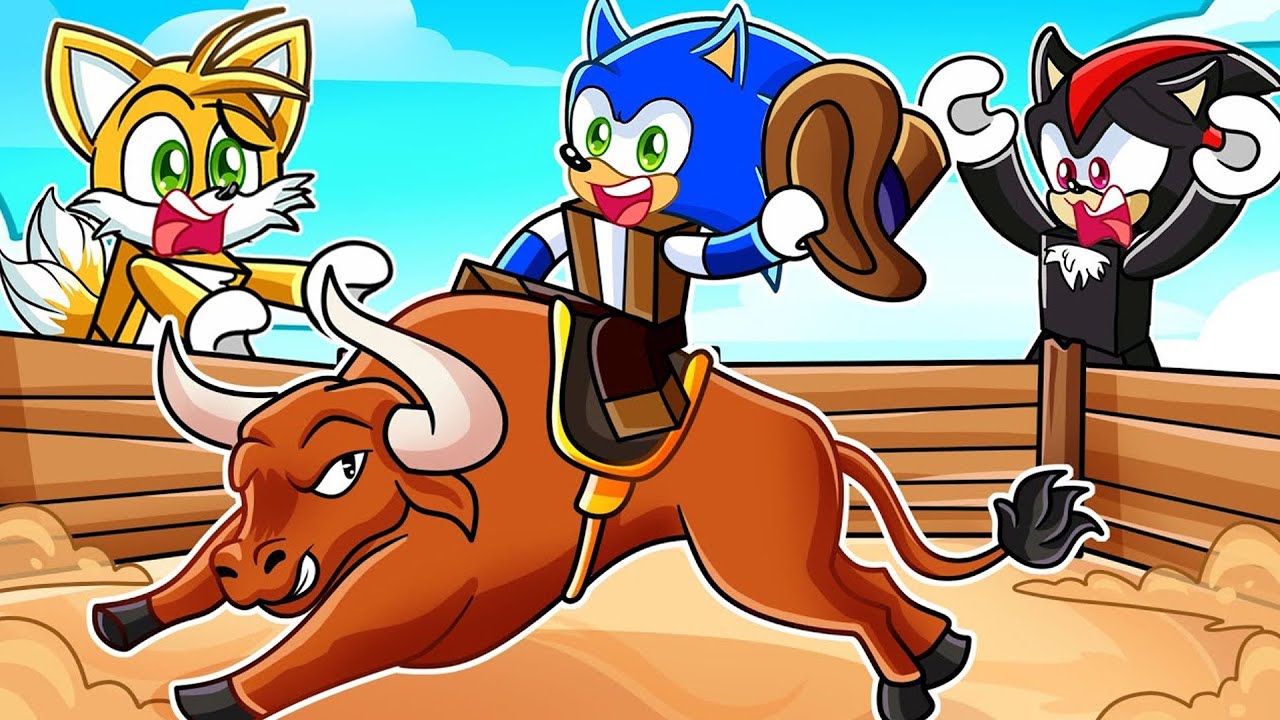 SONIC, TAILS Y SHADOW Gasté $100,000 en Simulador de TORO MECÁNICO en ...