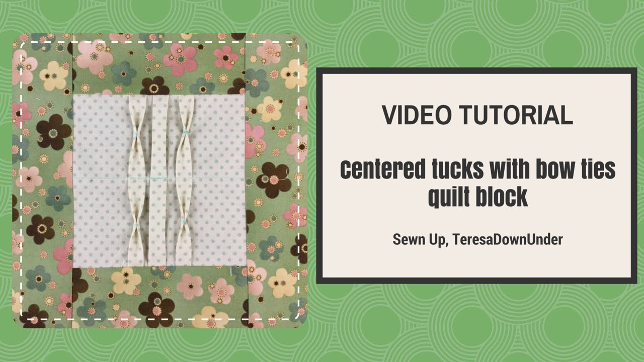 Video tutorial: Centered tucks with bow ties - YouTube