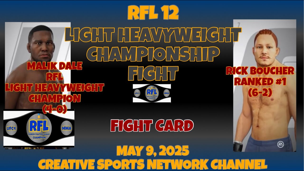 RFL 12 FIGHT CARD MAY 9, 2025 - YouTube