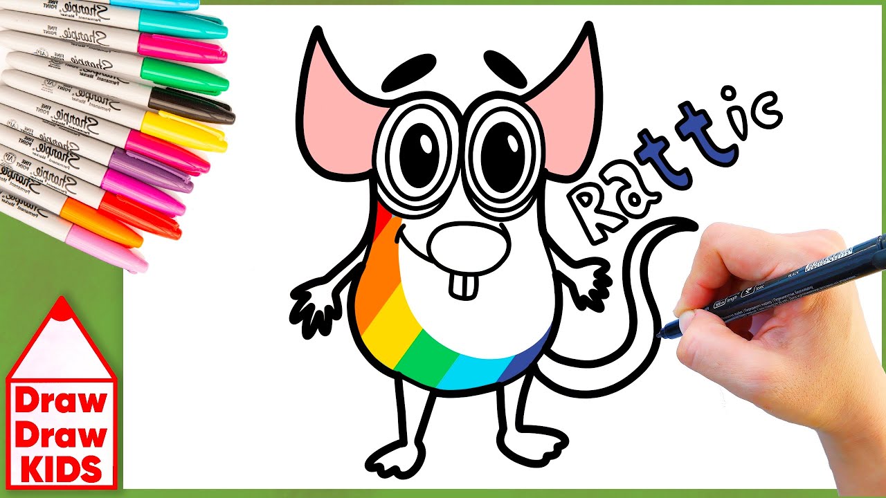 How to draw RATTIC MINI cartoon step by step | A little funny curious ...