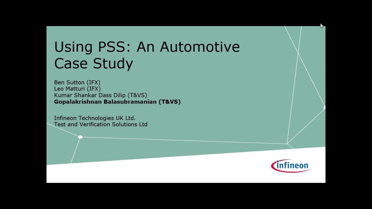 Using PSS (Portable Stimulus Standard): An Automotive Case Study - YouTube
