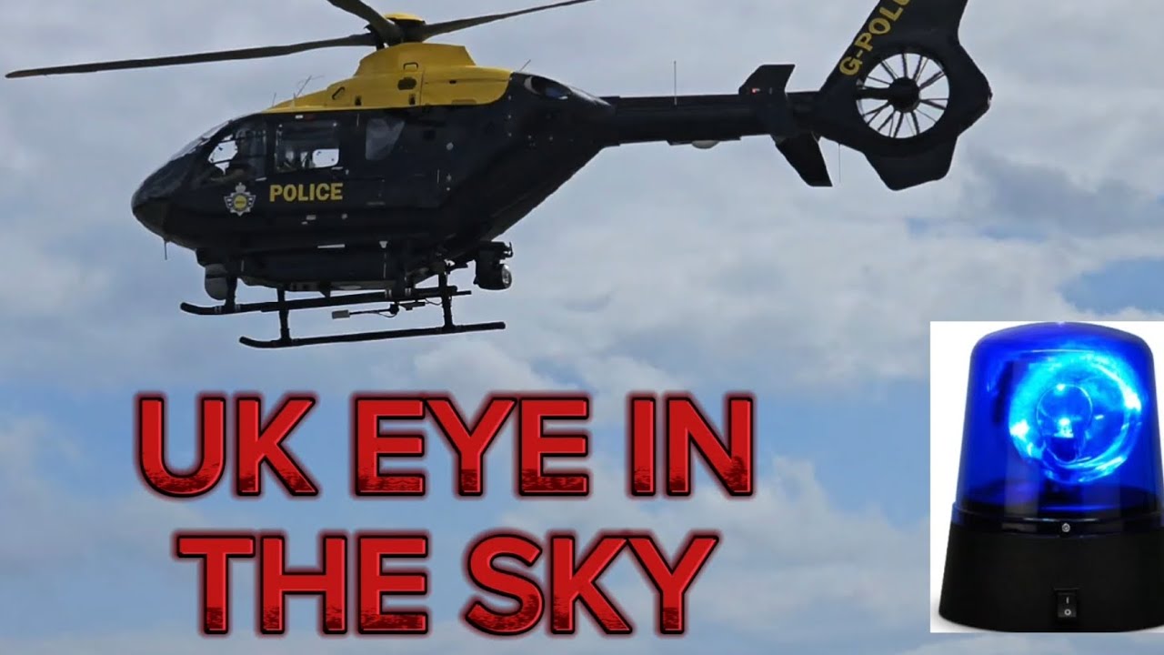 Police Helicoptor flying above airport - YouTube
