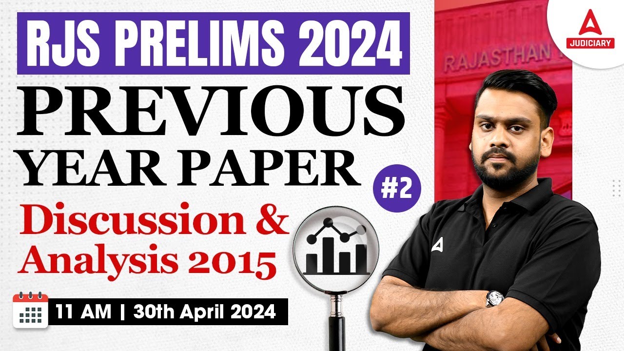 RJS Prelims 2024 | RJS 2015 Previous Year Question Paper Analysis | Rajasthan Judiciary PYQs ...