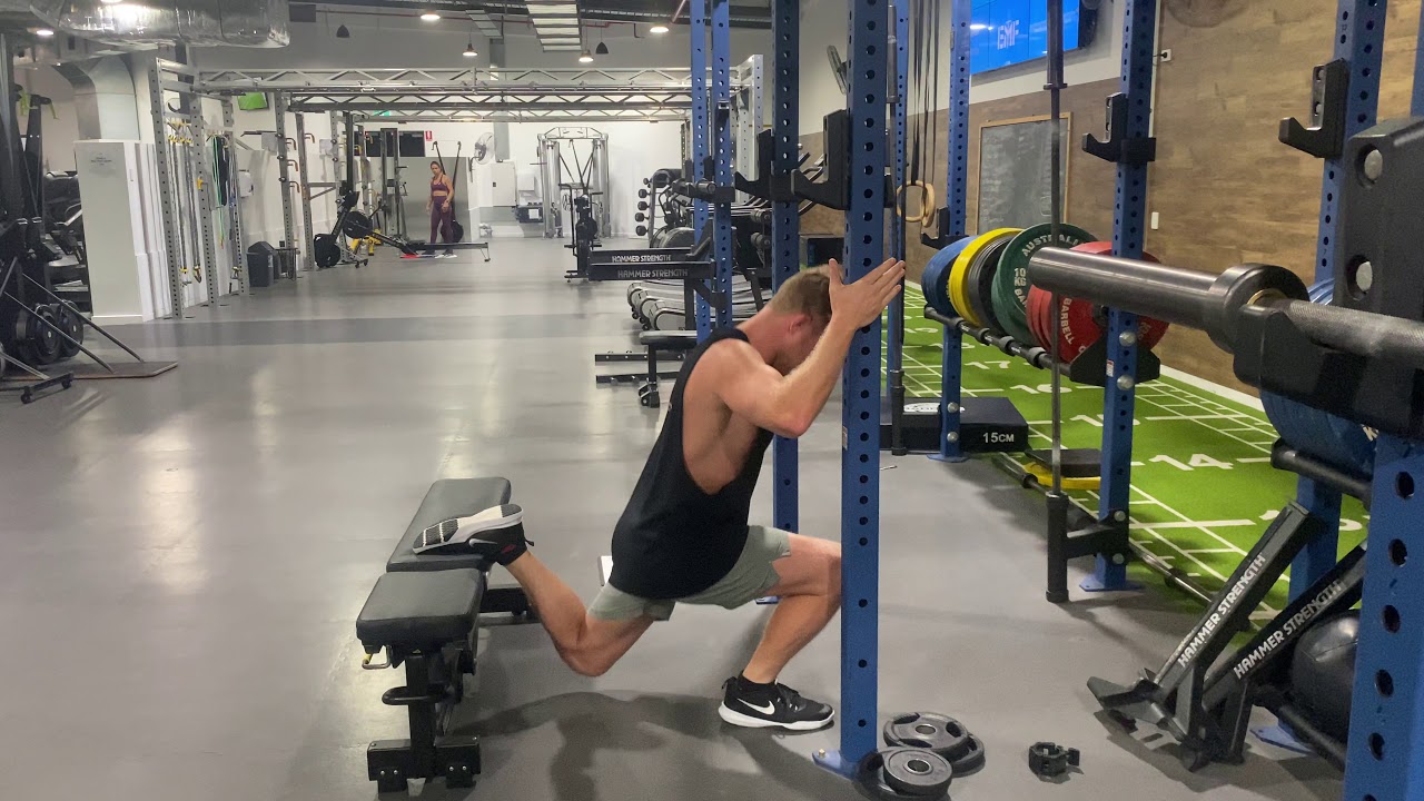 Supported Bulgarian split squat (quad focus) - YouTube