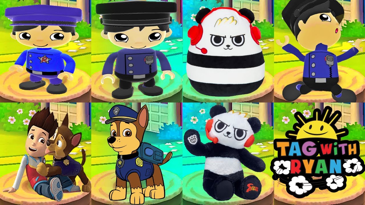 Tag with Ryan Police Officer Ryan Skins vs PAW Patrol Ryder Run ...