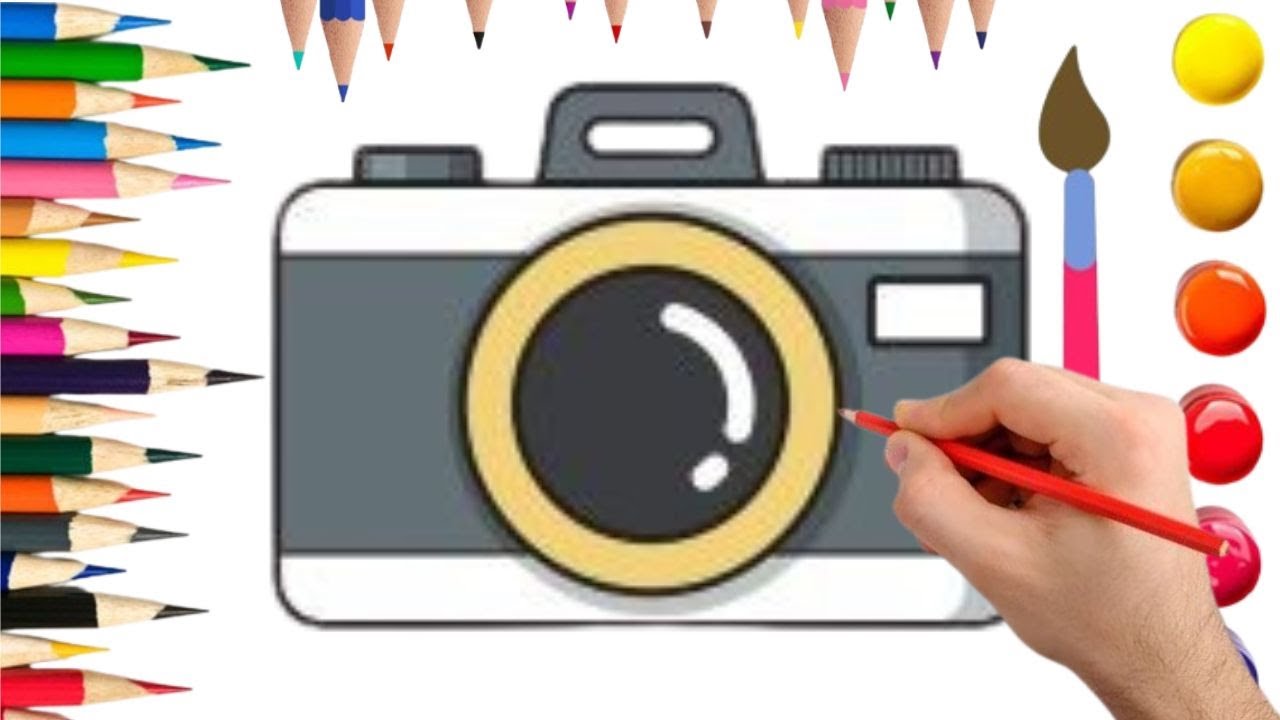 How To Draw Cute camera 📸// Drawing, Painting & Coloring For Kids and ...