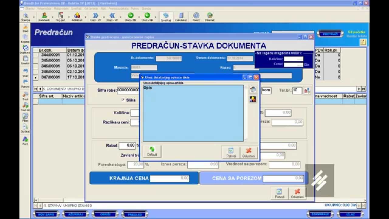 PREDRACUN ( PROFAKTURA ) - Robno knjigovodstvo - izrada predračuna ...