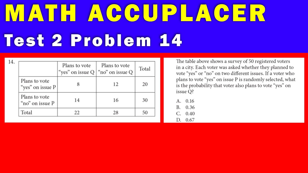 Math Accuplacer - Test 2 Problem 14 - YouTube
