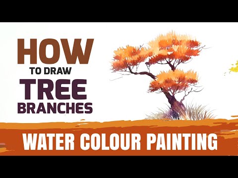 Watercolor Demonstration |Tree branches using watercolor  | Zenarts Academy