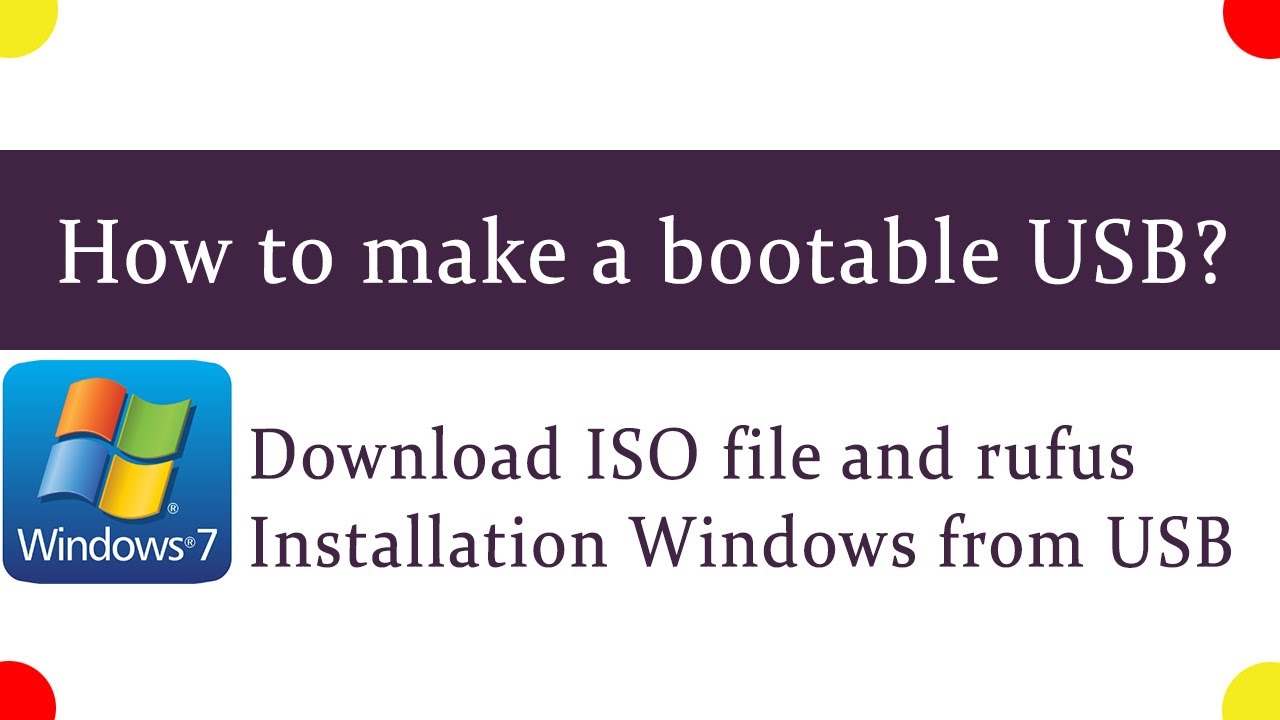 How to create Windows 7 USB Pen drive & Install Windows from USB - YouTube