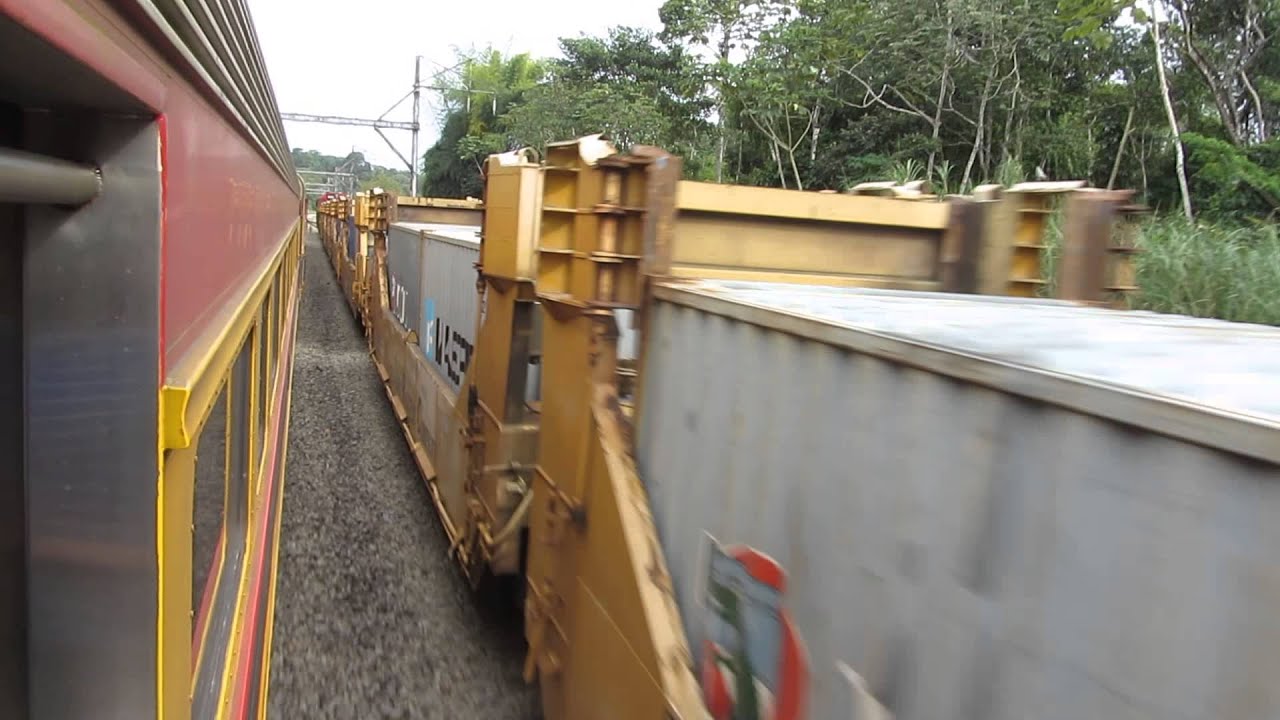 Passing Panama Canal Railway Freight Train - YouTube