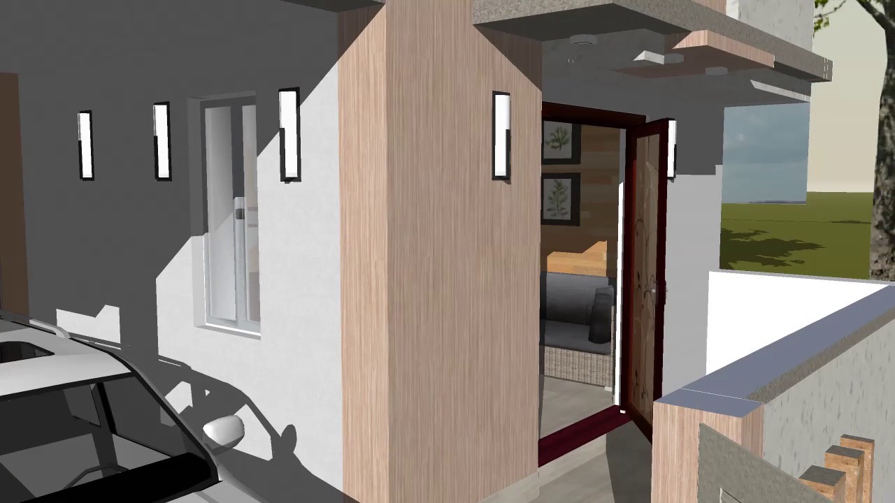 Sketch up 3d interior walkthrough - YouTube