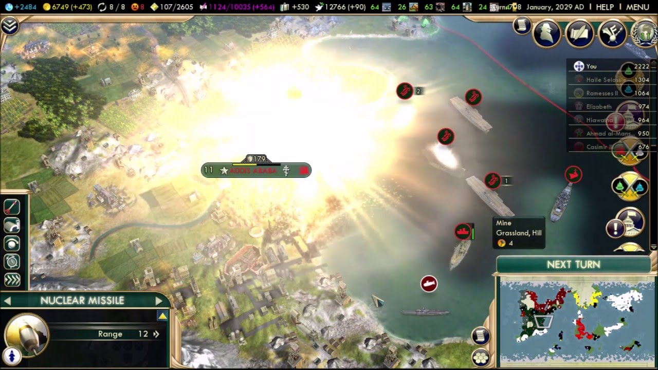 Civ 5 - Portugal: Late Game Invasion with Nukes! - YouTube