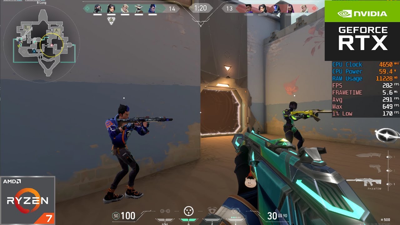 VALORANT : RTX 3060 12 GB + Ryzen 5700X : LOW (MEDIUM TEXTURE) MSAA 2X ...