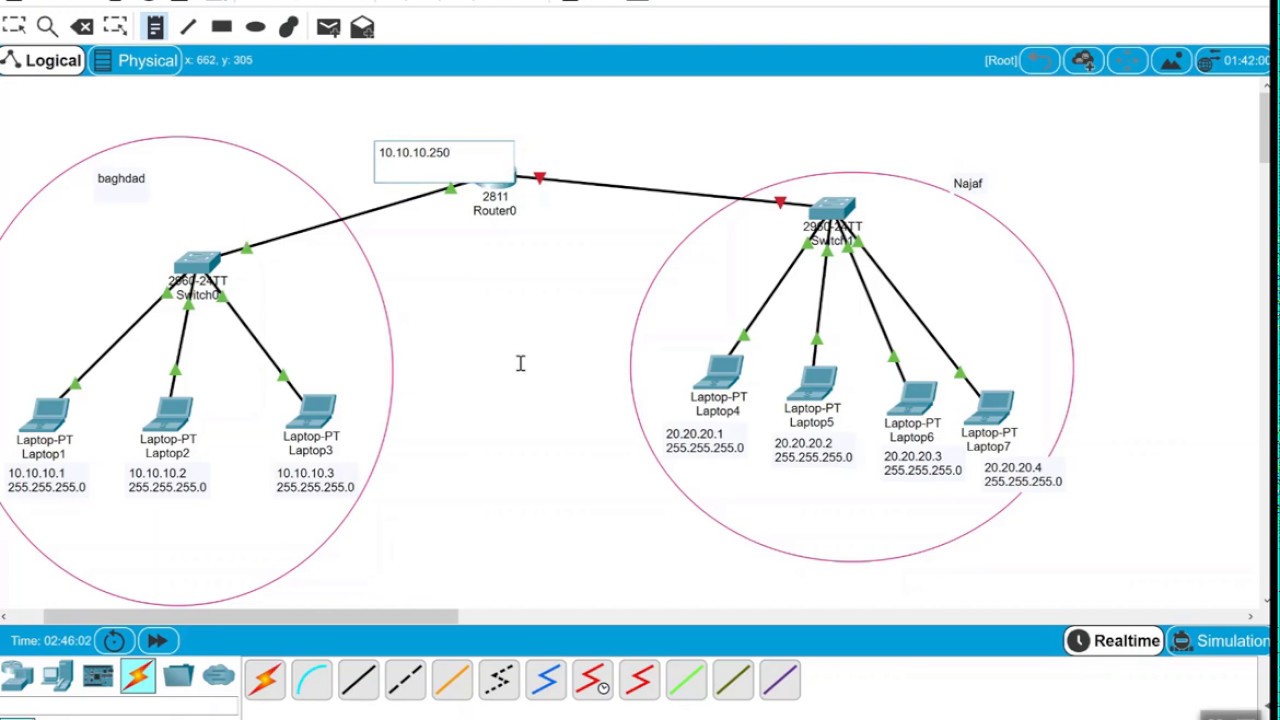 Connecting Simple Network with Router Device using Packet tracer - YouTube