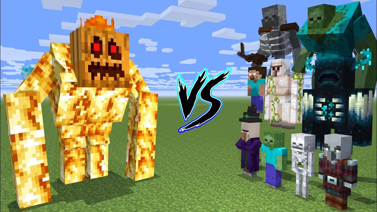 MINECRAFT MUTANT FIRE GOLEM VS ALL MOBS , MUTANT MOBS IN MINECRAFT ...