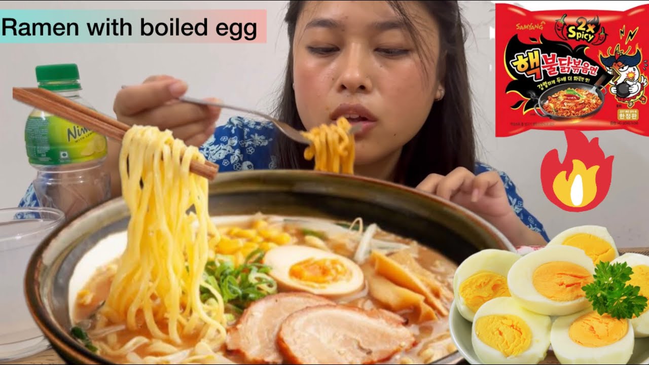 Soup 🍜 ramen with boiled egg 🪺🤤|solo mukbang 😉|@itssadnafam182 - YouTube