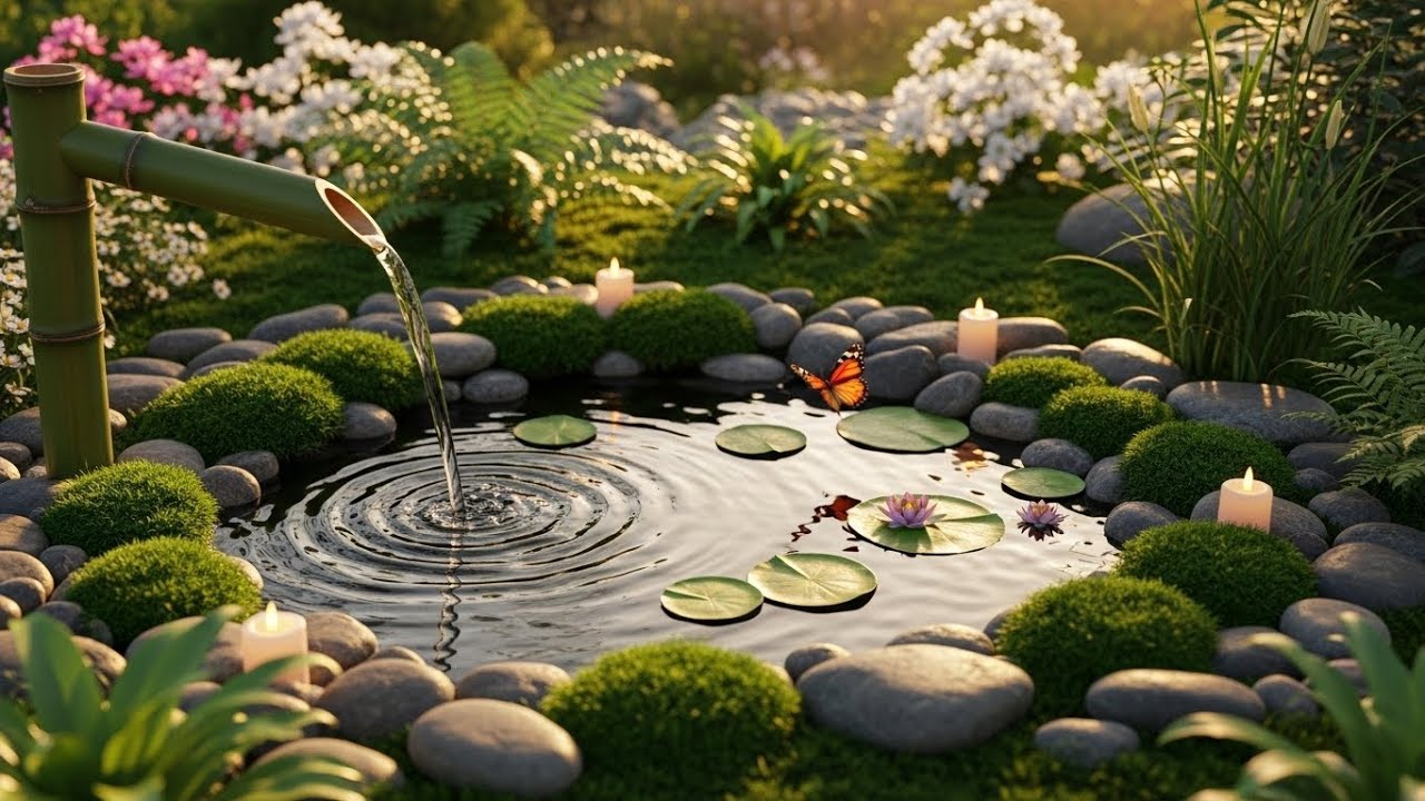 Instant Peace of Mind 🌿 Bamboo Water Sounds & Relaxing Music, Anxiety ...