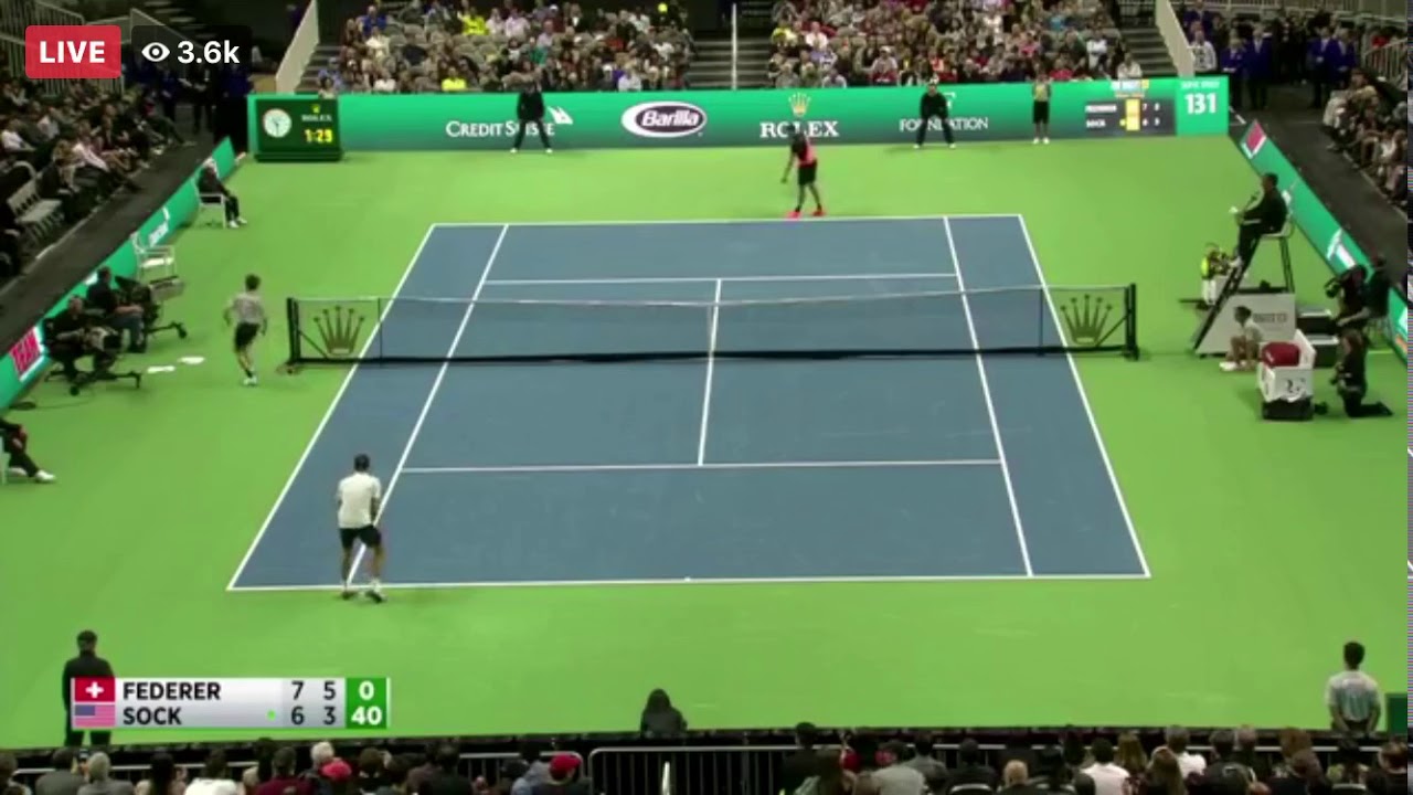 Federer SABRing Sock ||| Match For Africa 2018 Exhibition Match - YouTube