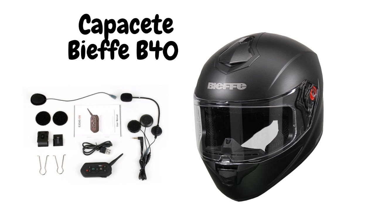 Capacete Bieffe B40 Com Oculos Interno e intercomunicador - YouTube