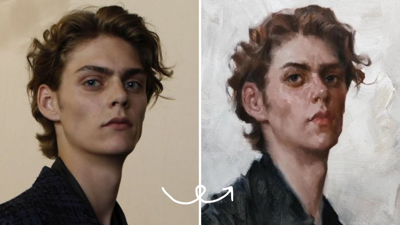 Painting A Portrait of A Male Model Step by Step | Oil Portrait ...