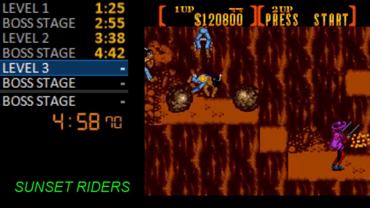 Sunset Riders (Genesis/Mega Drive) Easy Any℅ Speedrun 10 min 44sec ...