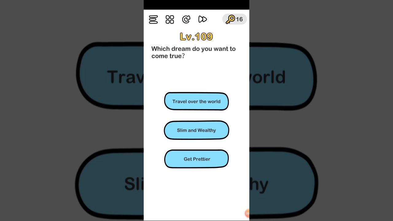 Brain out level 109 Which dream do you want to come true? Walkthrough ...